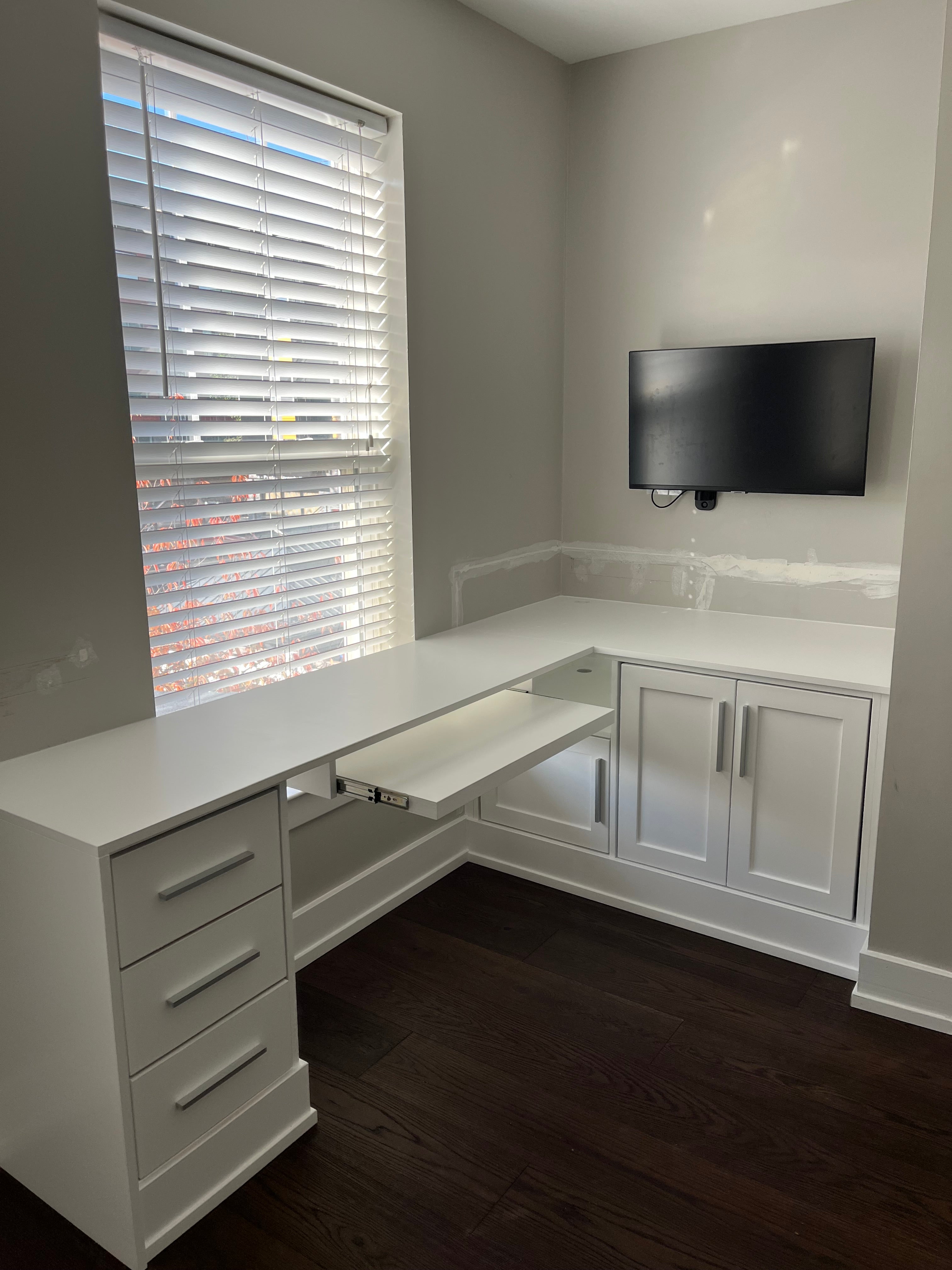 #09 Built-In Work Desk with File Cabinets and Slide Out Tray – Andy's ...